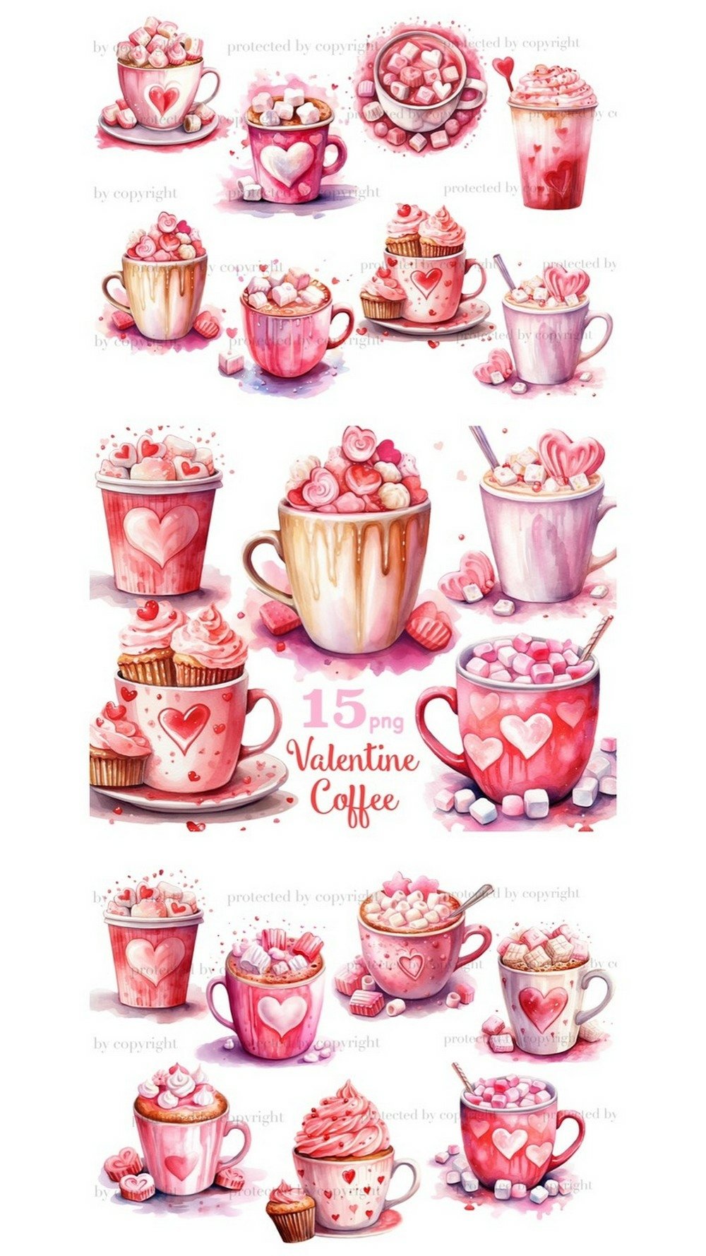 Valentine's Day Coffee Clipart | Romance Clipart