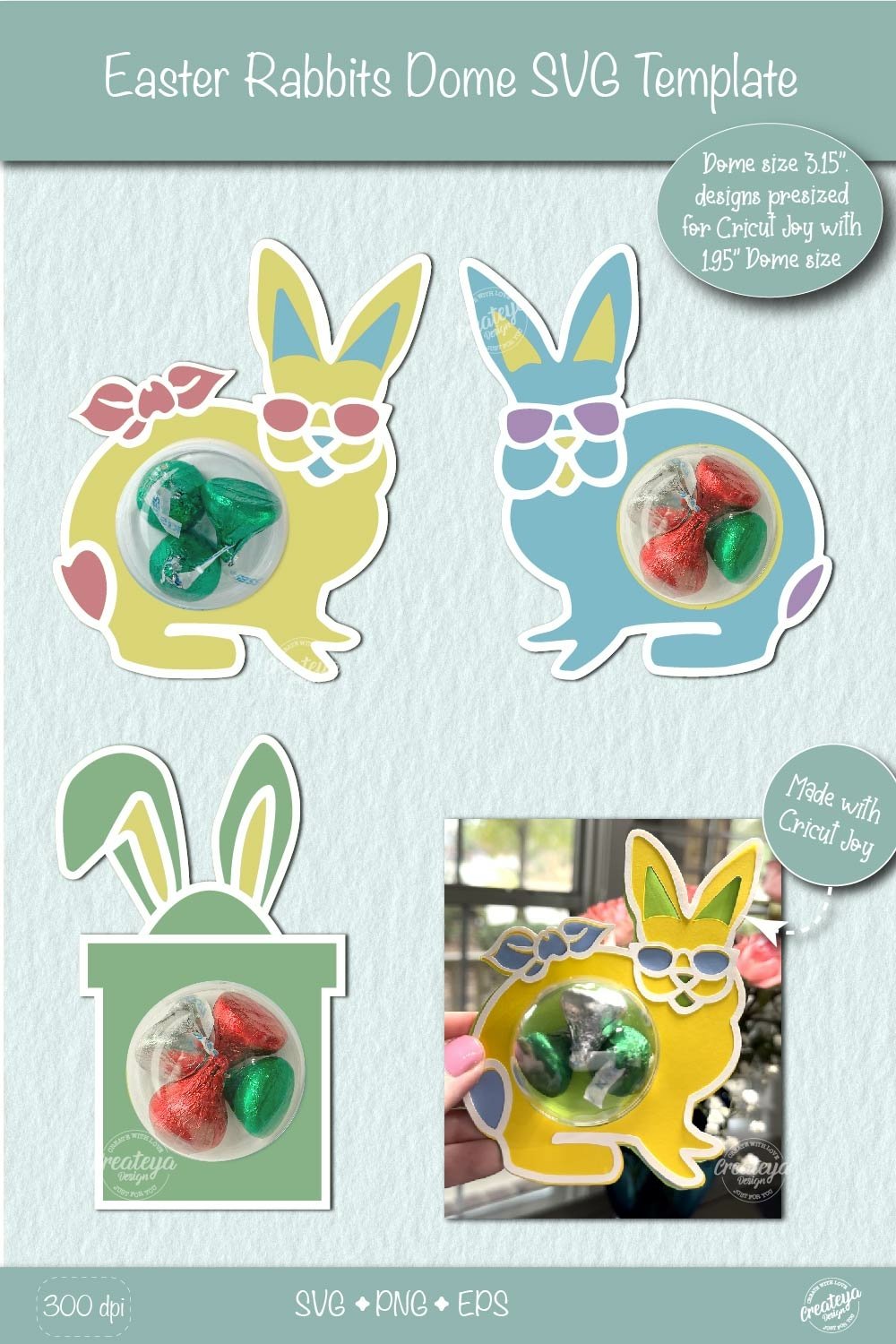 Easter Candy Dome Holder SVG Bundle|Easter bunny holder
