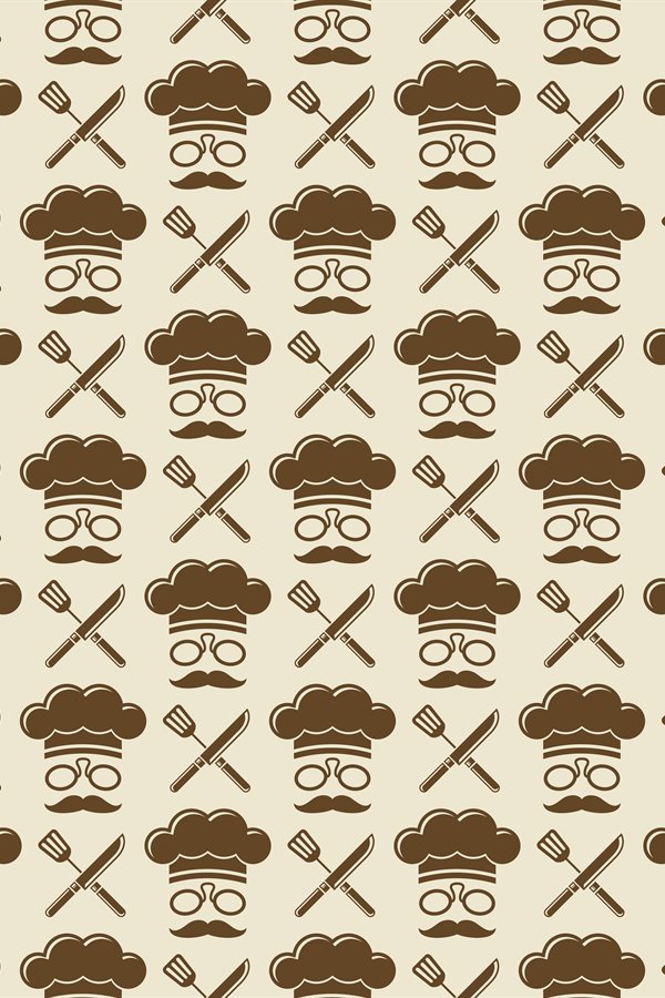 Chef seamless pattern design - kitchen seamless texture