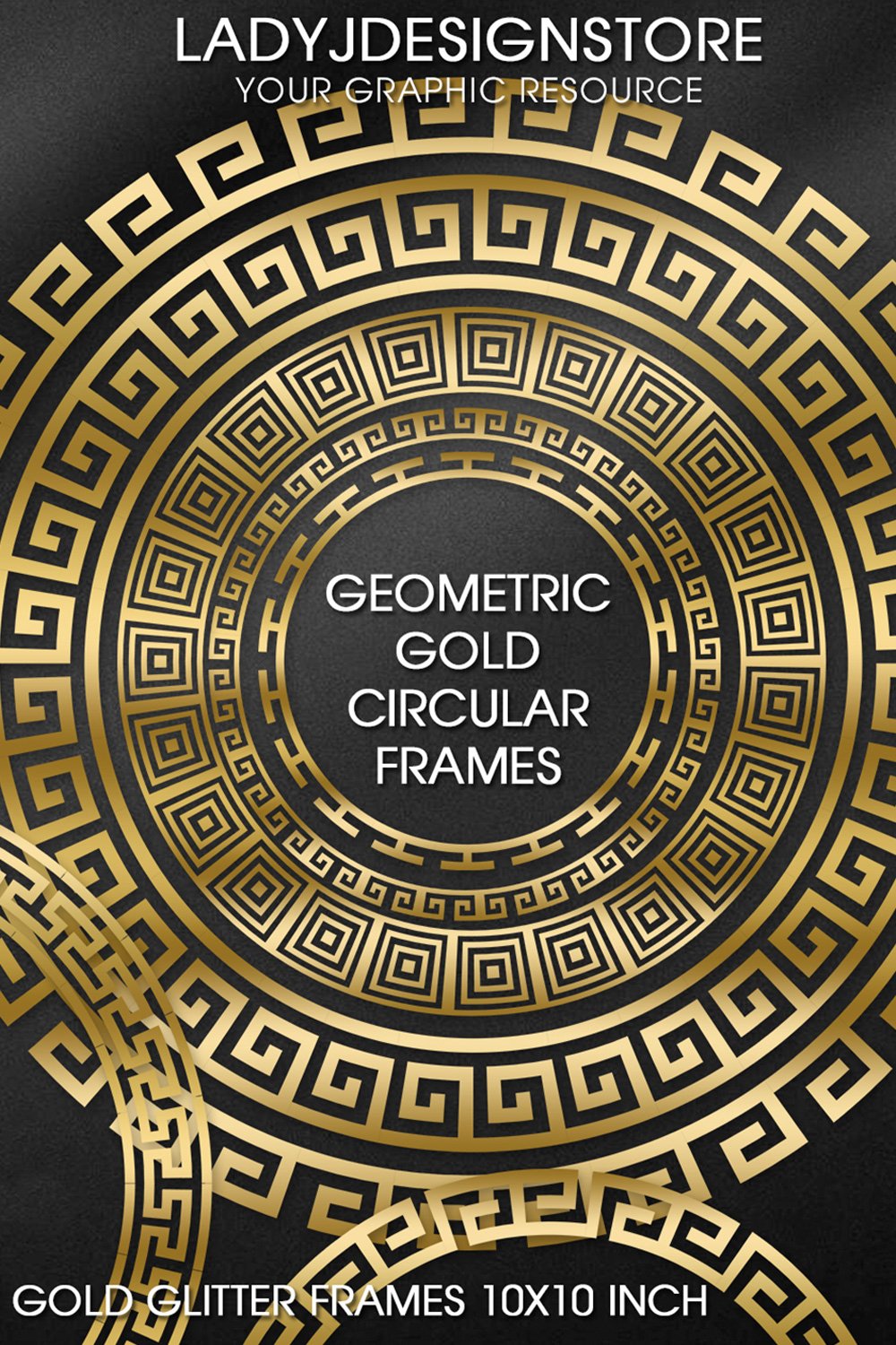 Gold Clip Art Frame, Gold Circle Clip Art, Canva frames