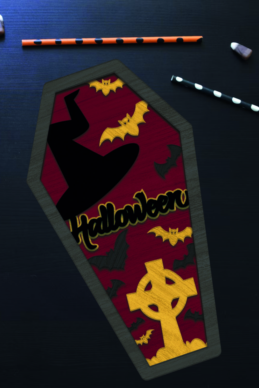 Halloween Coffin Decorative Template
