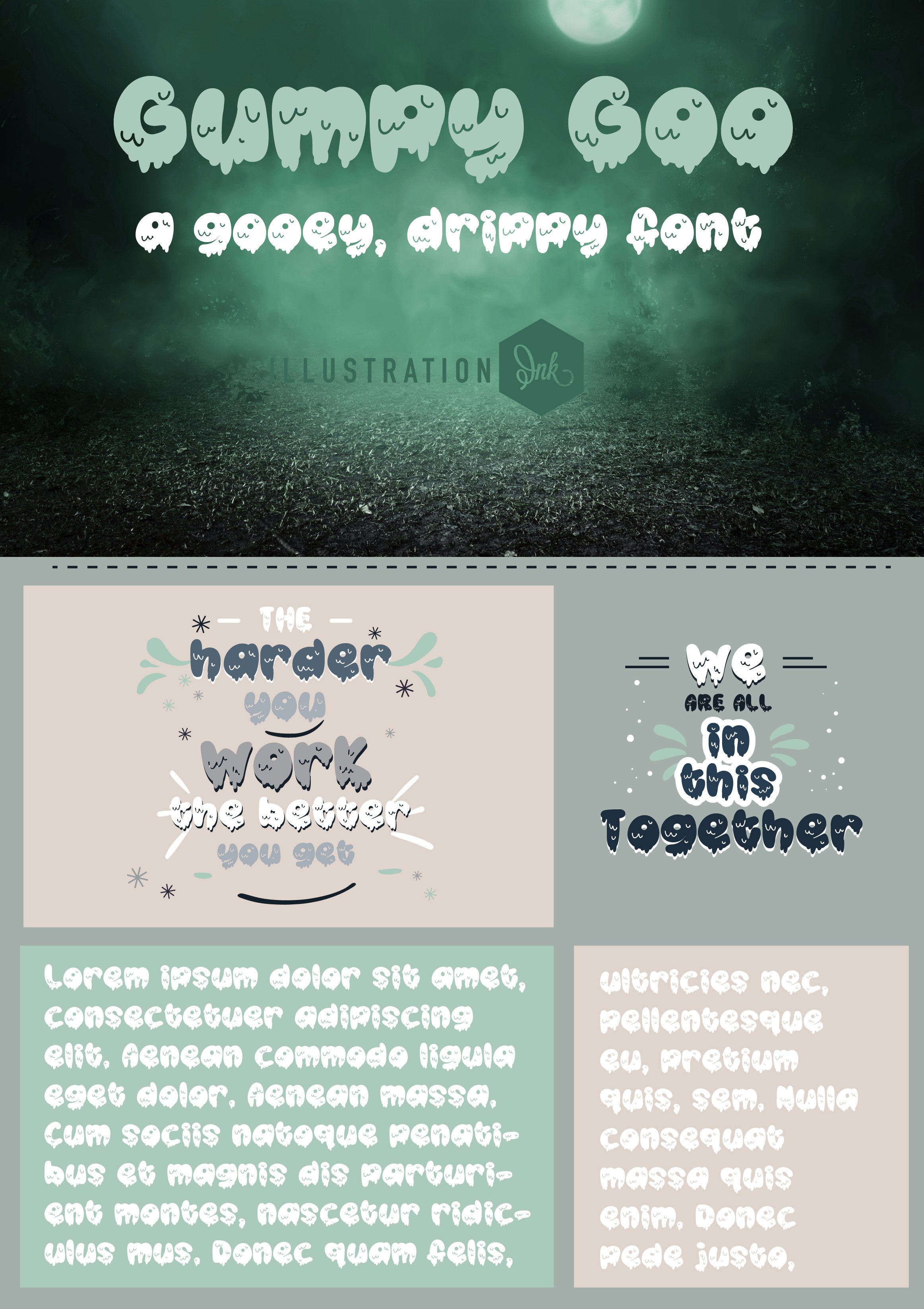 Handcrafted ooze drippy font