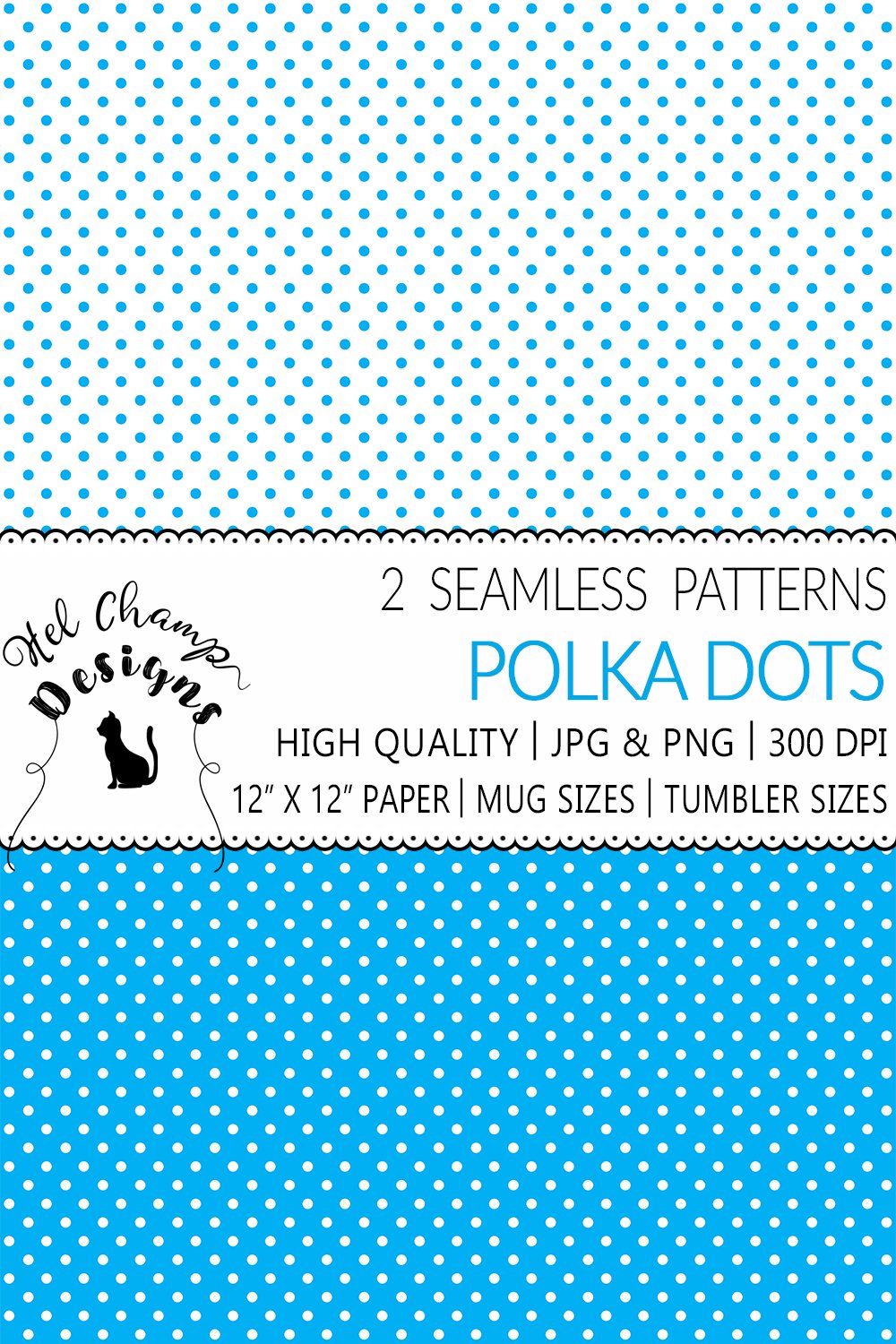 Polka dots cyan blue and white scrapbooking papers design