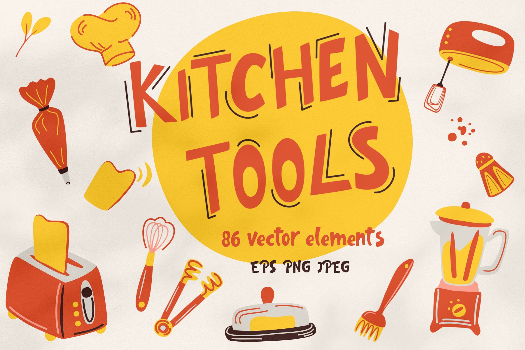 Kitchen tools. Cooking Time. Vector Clipart
