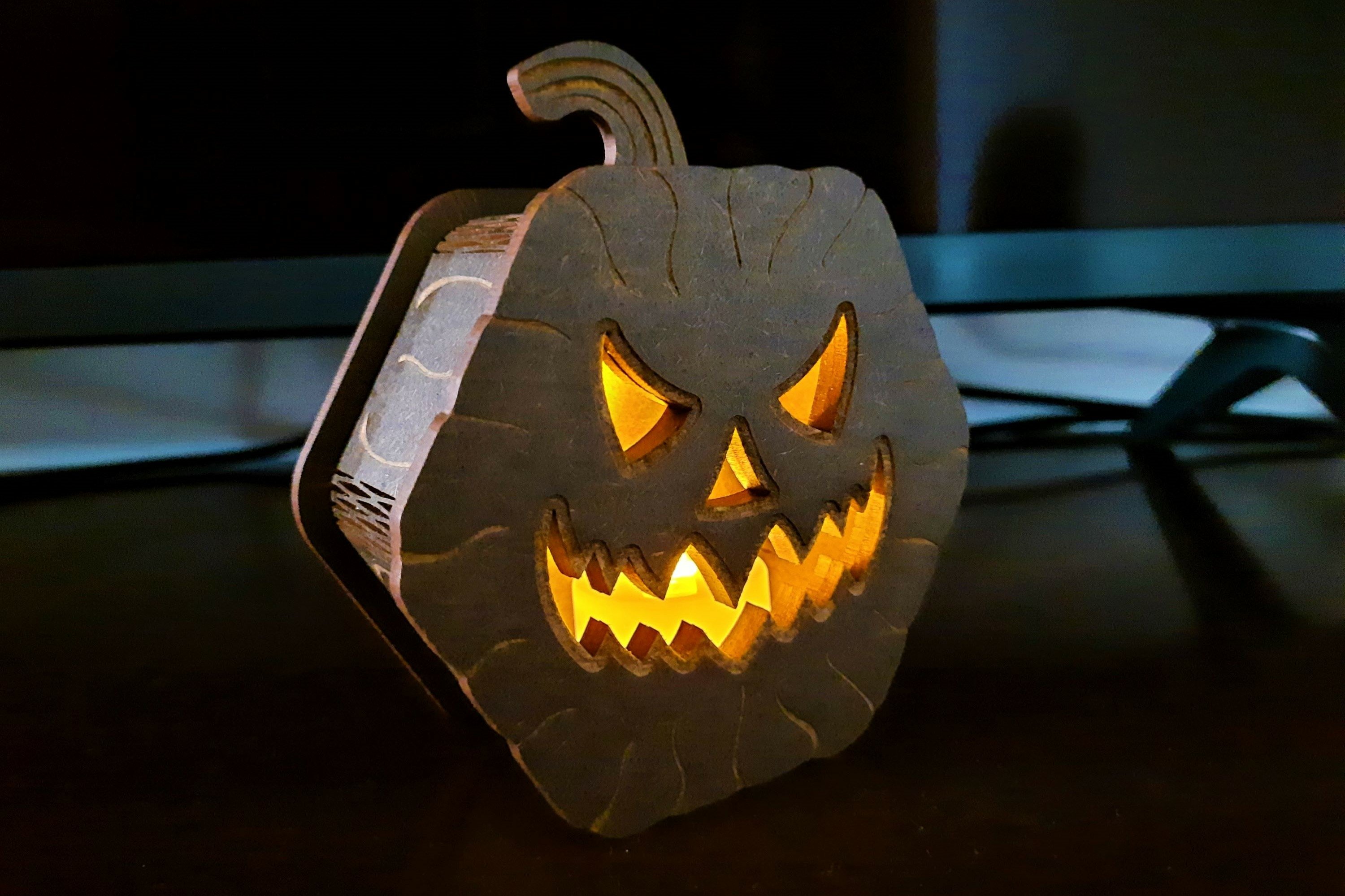 Halloween pumpkin candy treat light lamp torch Digital file