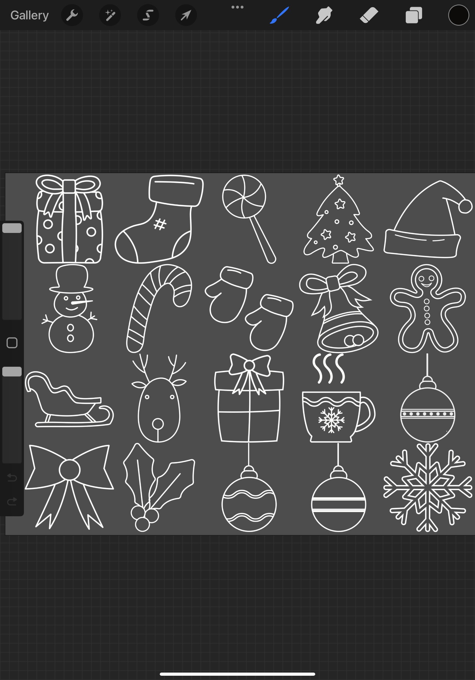 Christmas Winter Elements Procreate Brush Stamps (2252994)