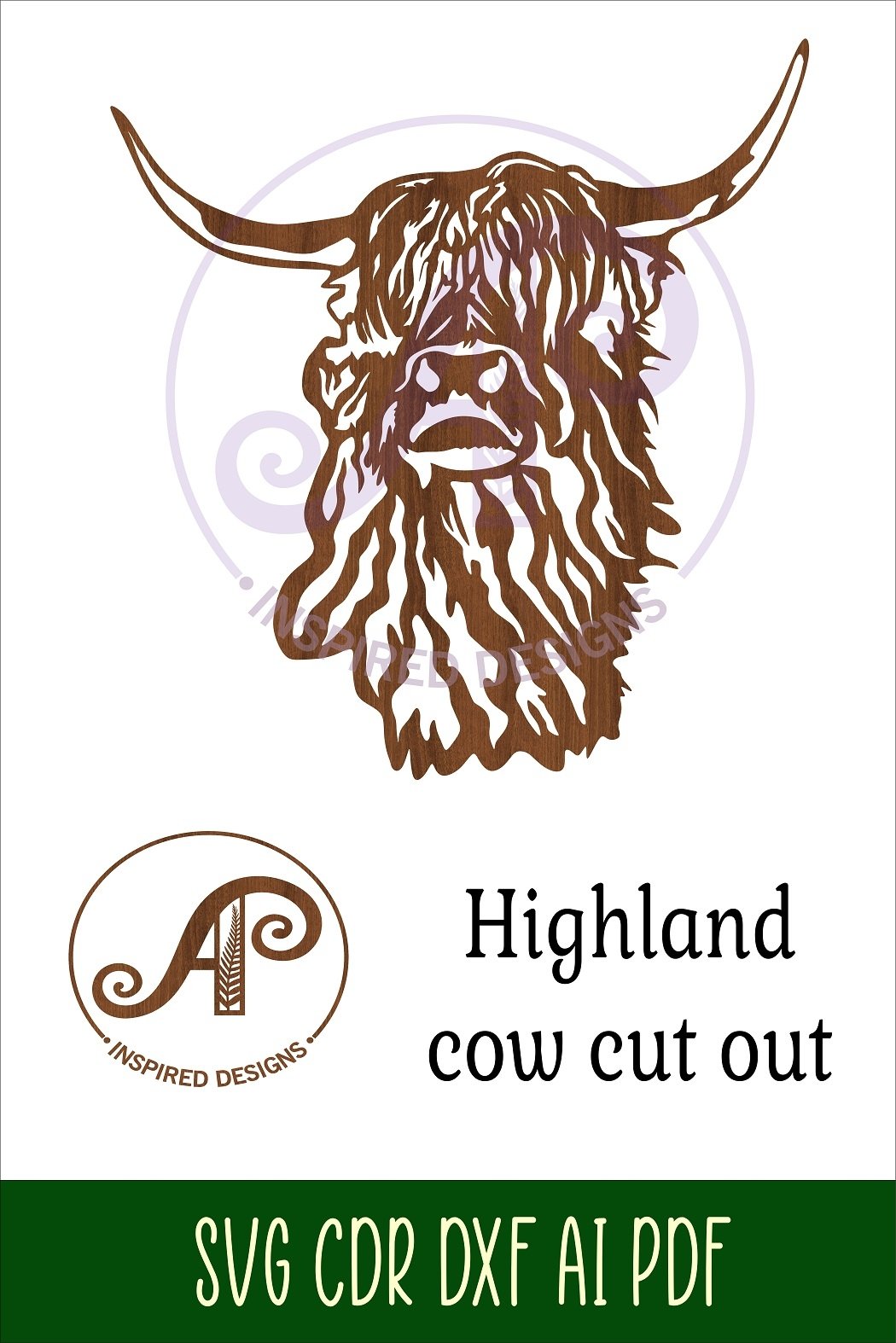 Highland cow sign svg laser cut temp