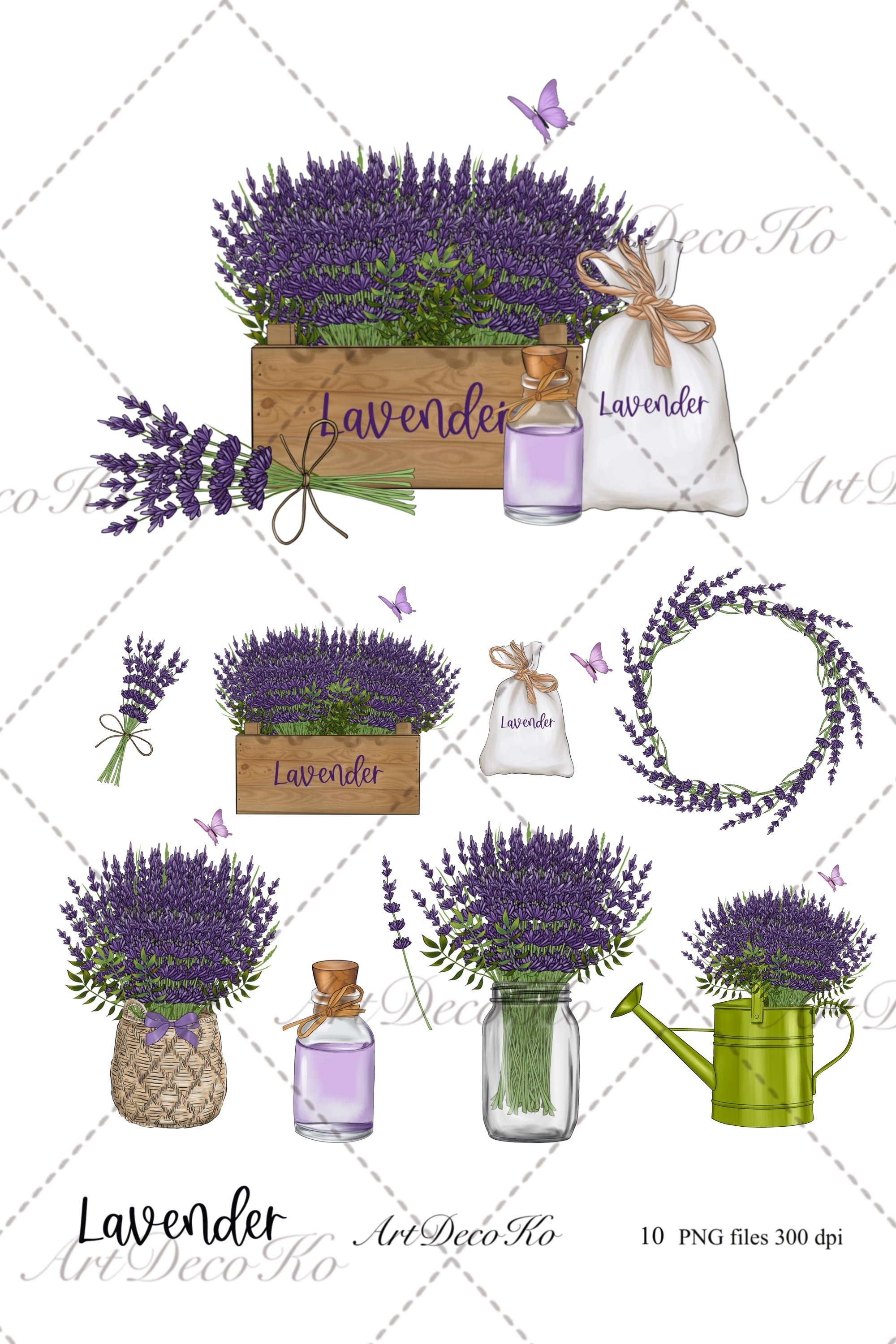 Lavender clipart set