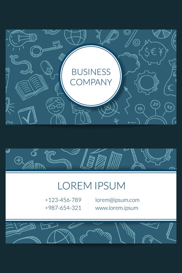 Vector business doodle icons business card (828588)