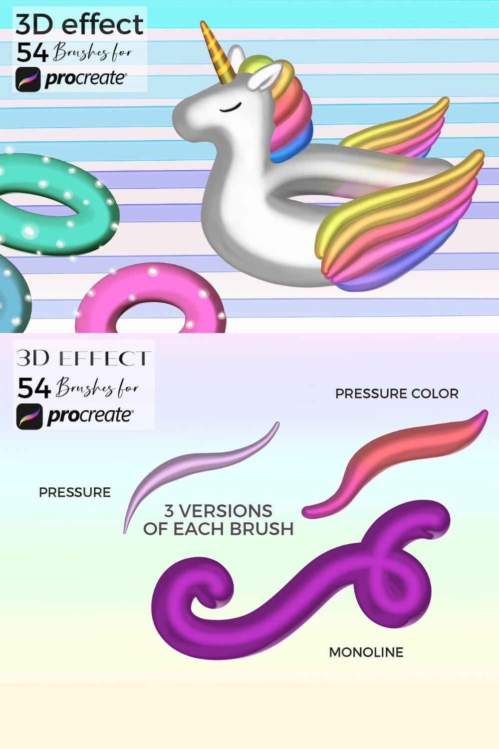 3D Effect Procreate Brushes (2003412)