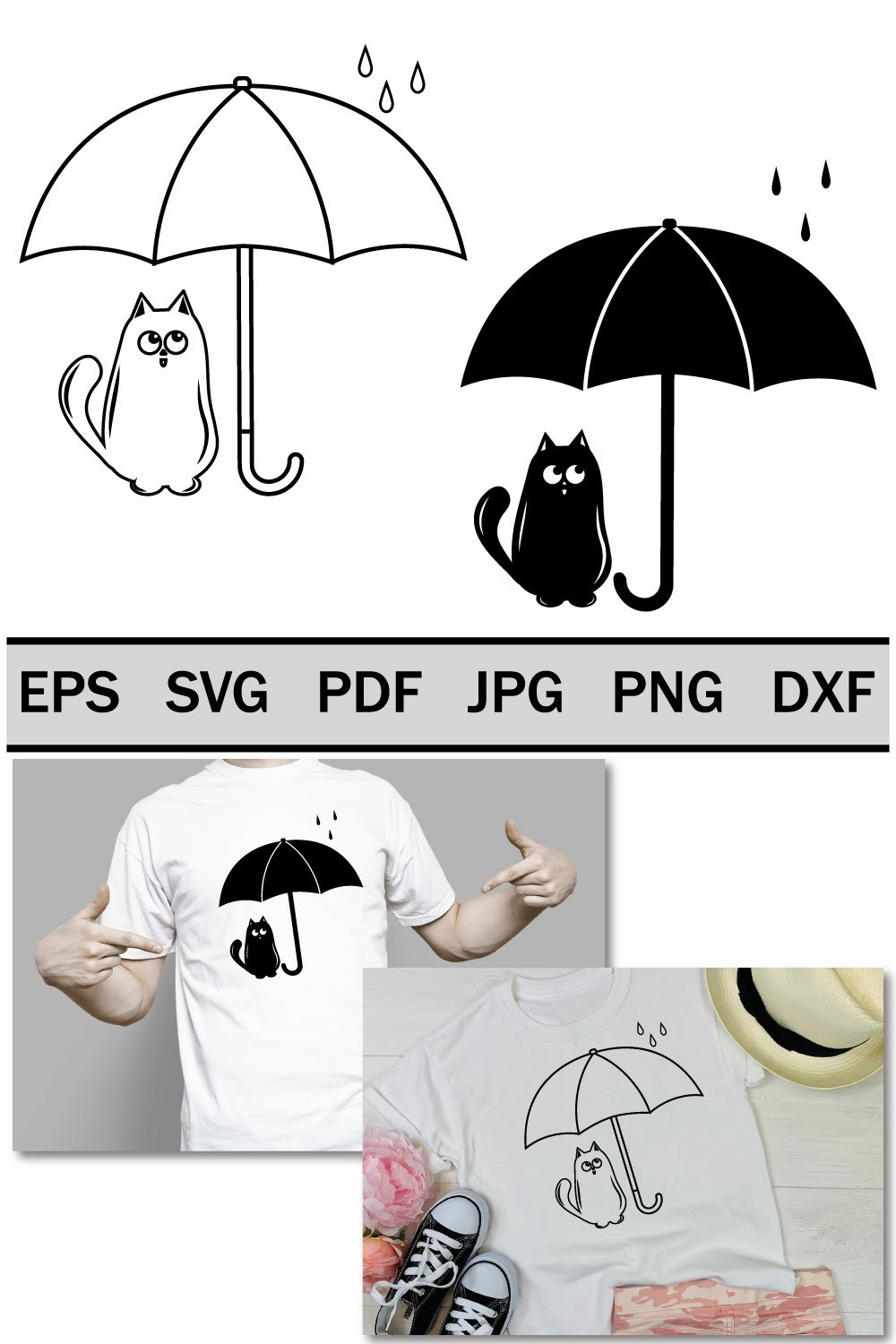 SVG cat, monogram, cutting file, kittens template