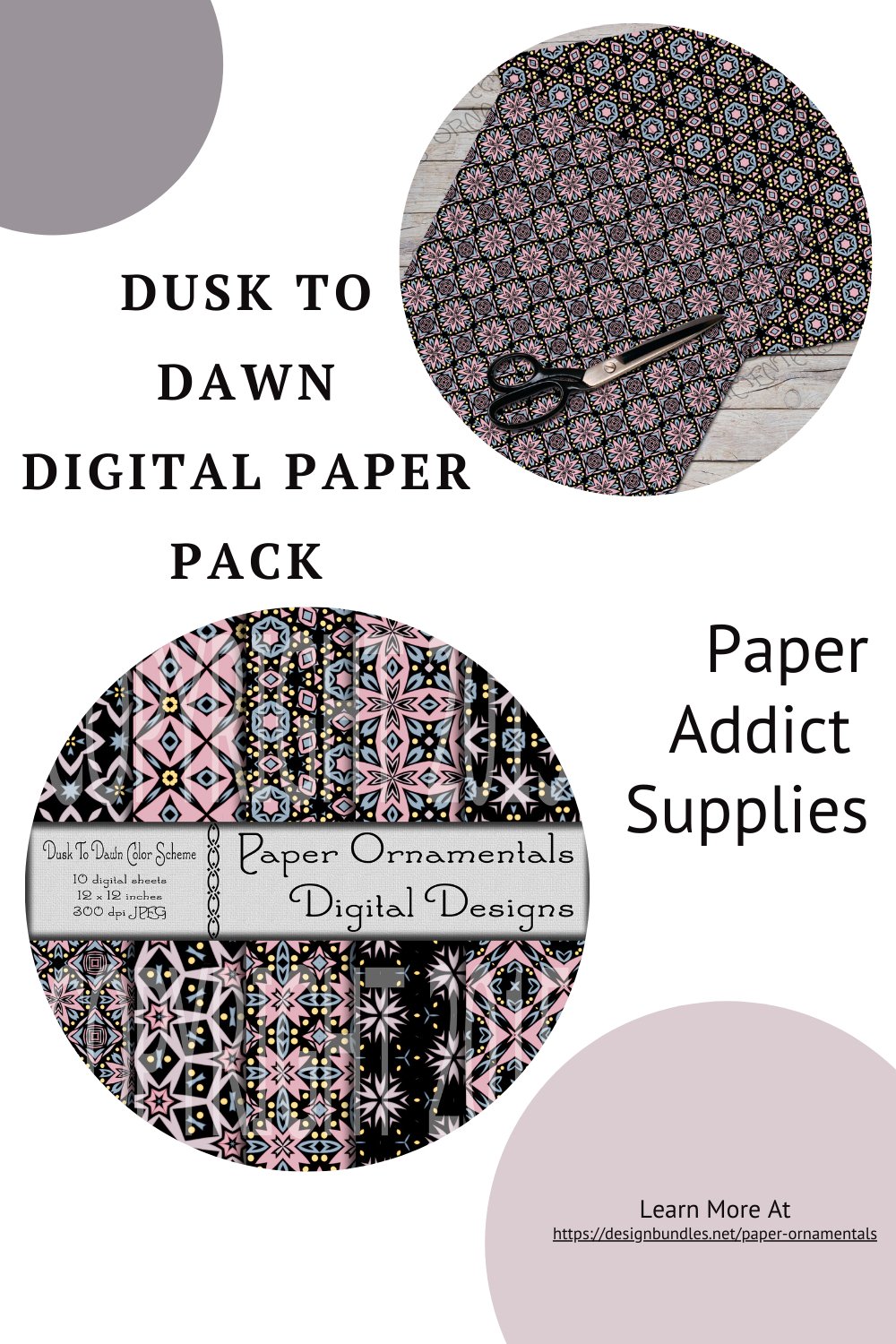 Dusk To Dawn Digital Paper For Crafts & Background