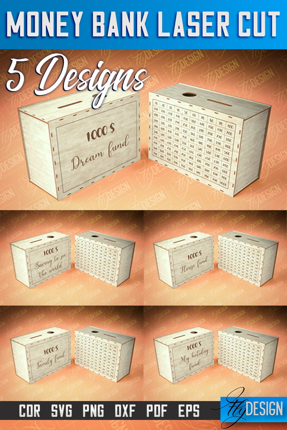 Money Box Laser Cut|Piggy Bank Laser Cut|Money Bank Design