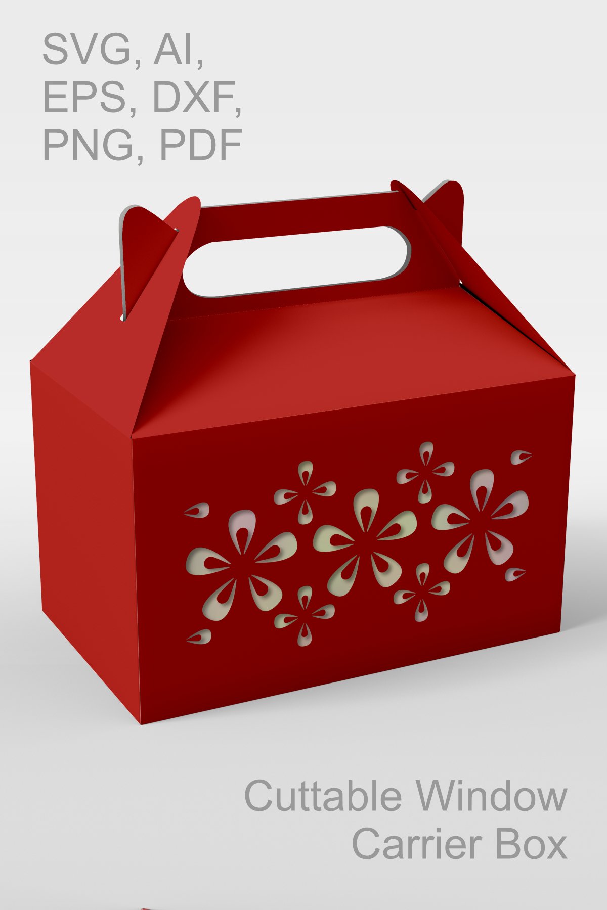 Sakura Patterned Tiny Window Carrier Box | Gift Box Template
