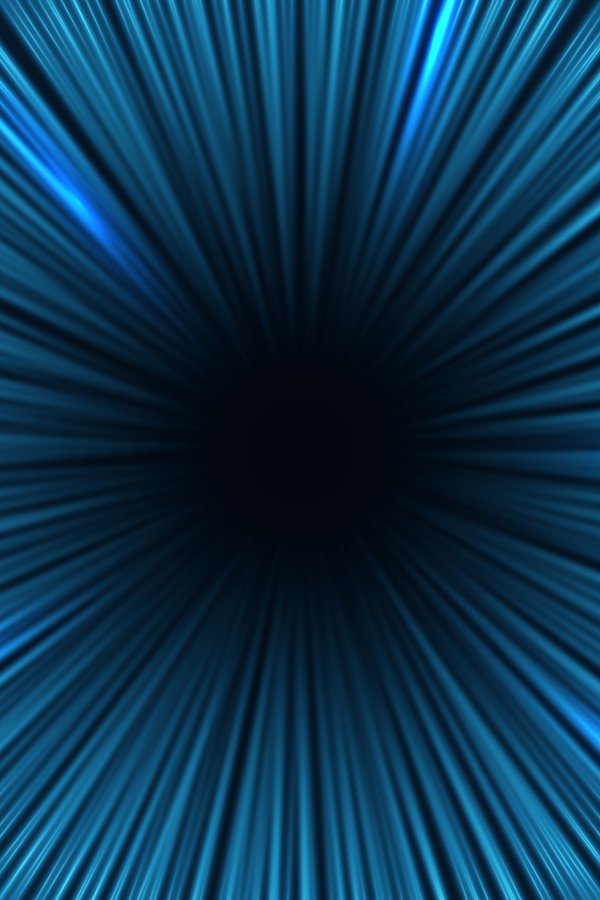 Radial blue light speed lines. Fast motion effect vector bac