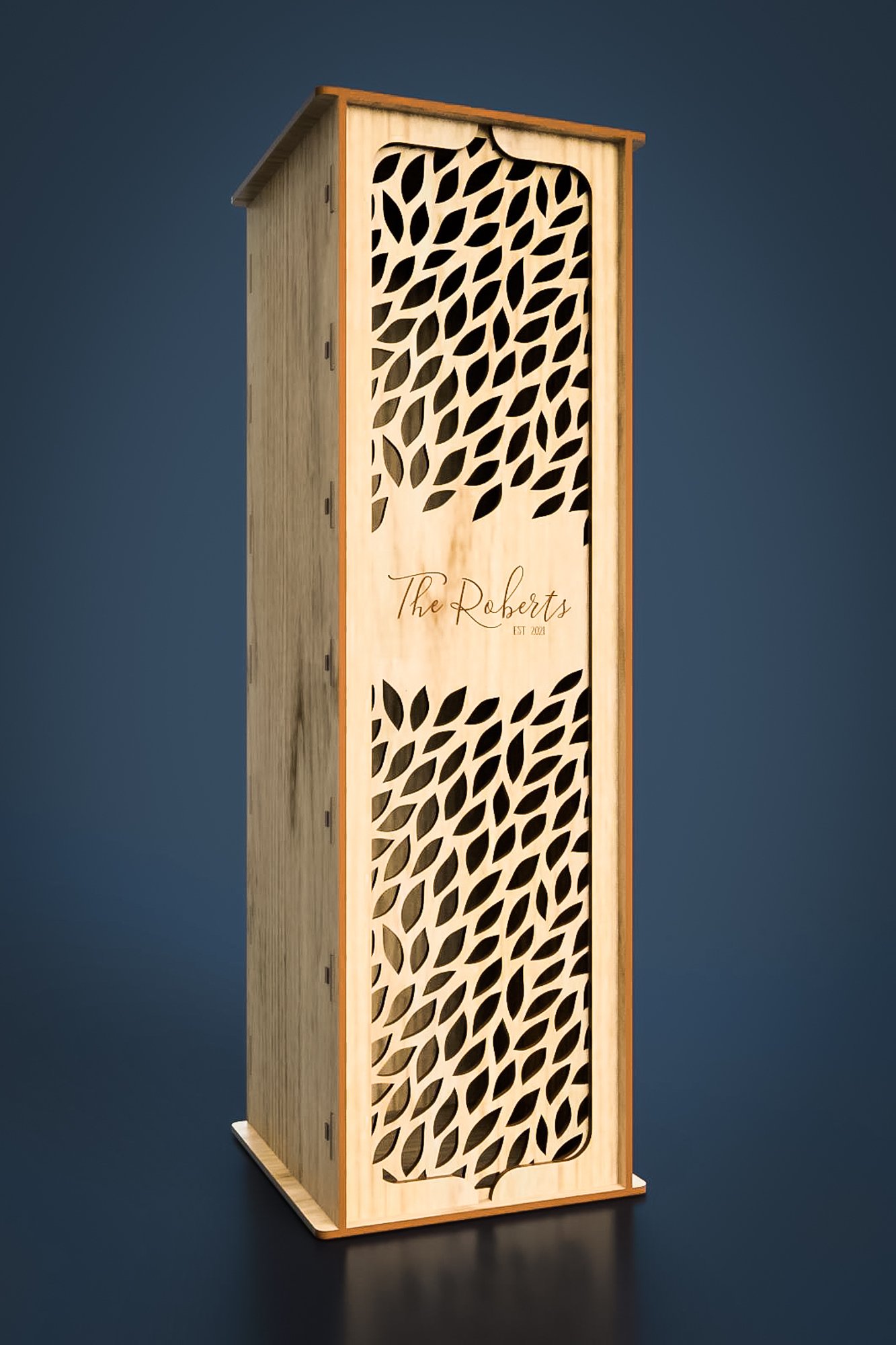 Wooden Wine Box SVG Files, Personalized Wine Box Laser Cut