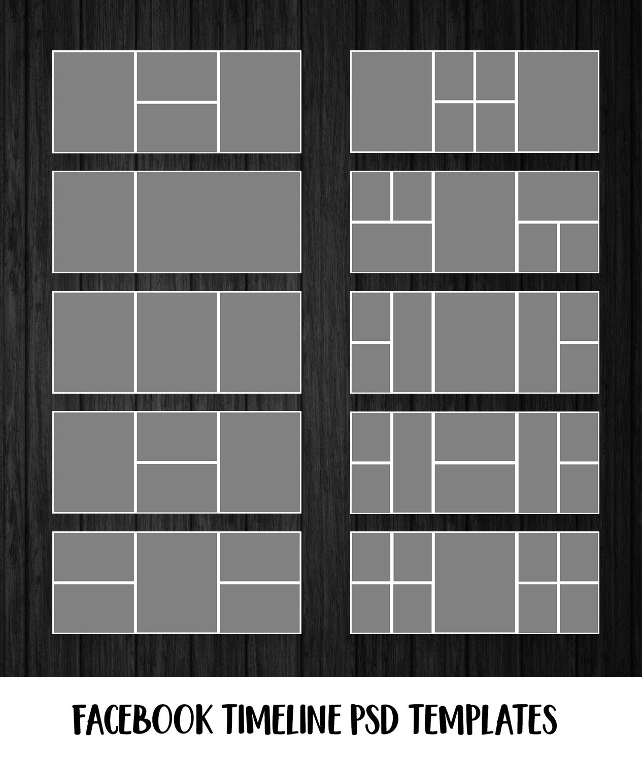 Facebook PSD Collage Cover Template. Social Media Banner