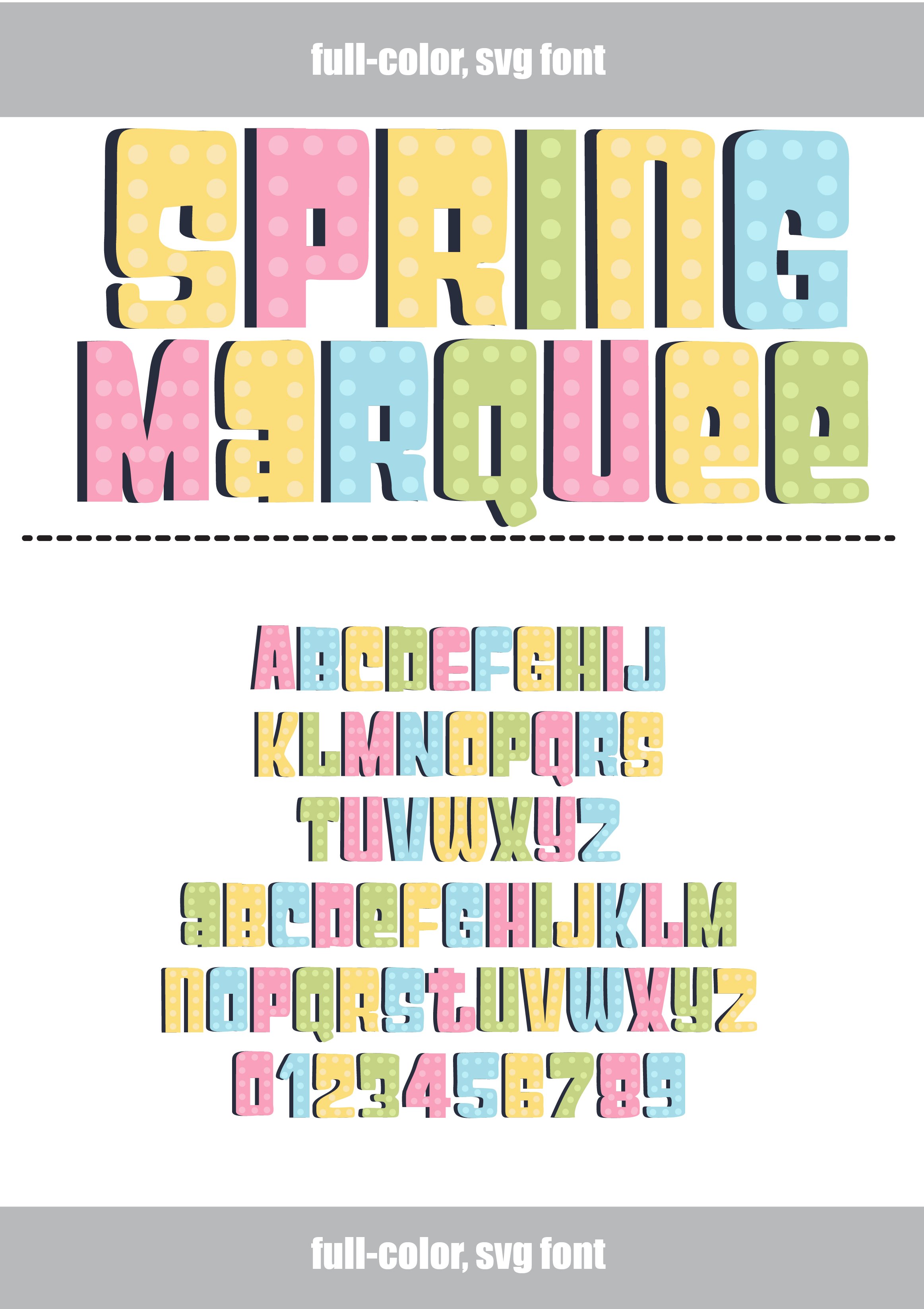 Green Full Color SVG Font Great for Spring or Easter