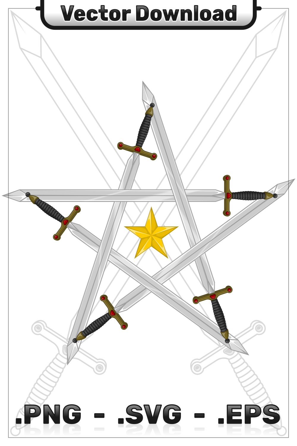 Vector Design Of Interlocked Medieval Swords