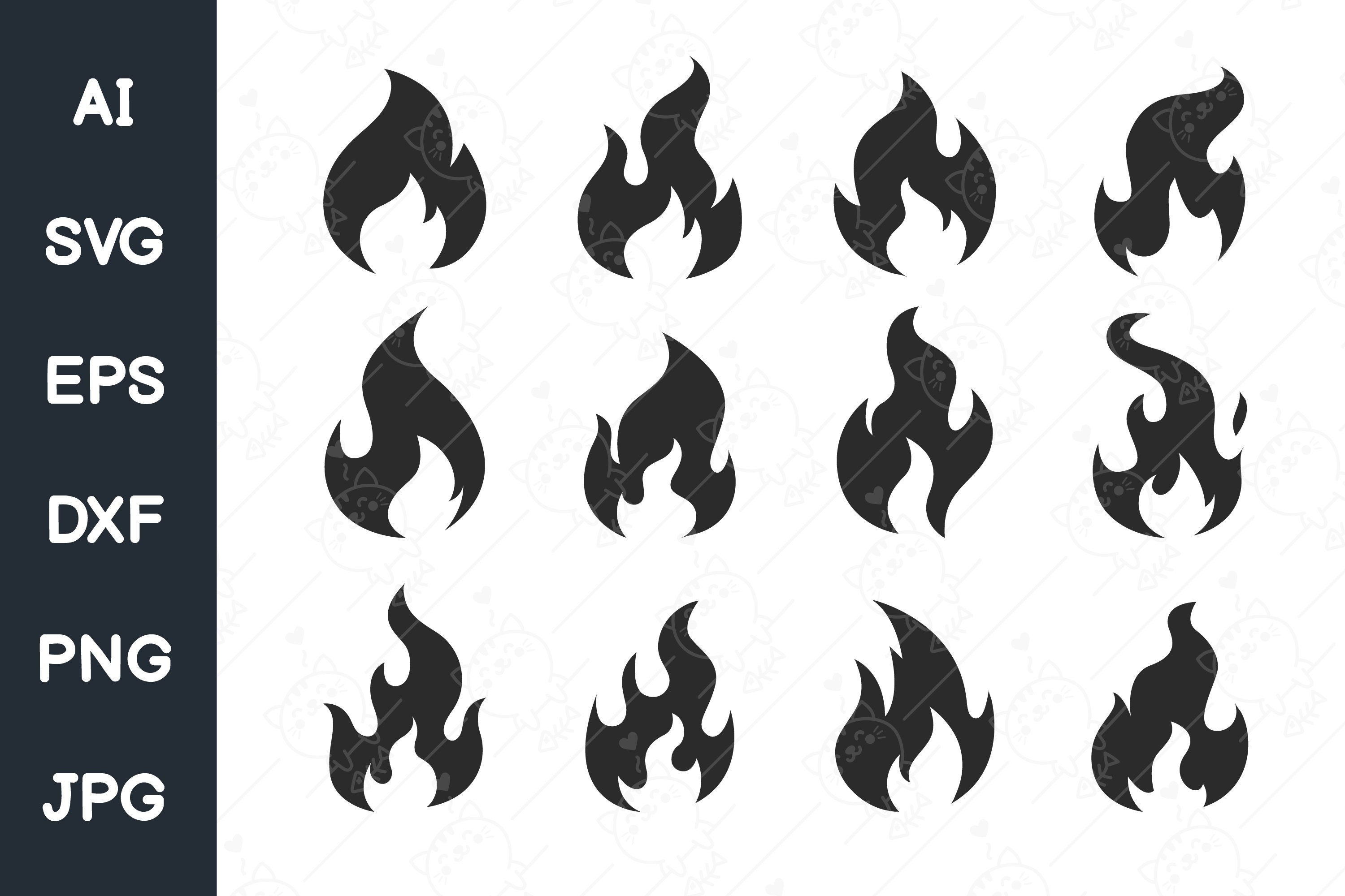 Fire bundle svg, fireball svg, fire silhouette svg (1229121)