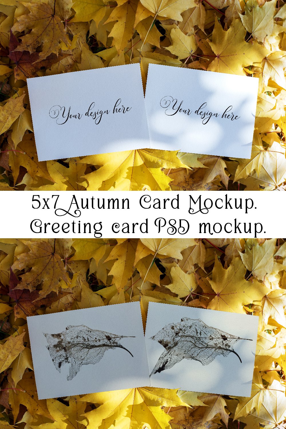 5x7 Autumn Card Mockup. Fall Mockup. Greeting card mockup