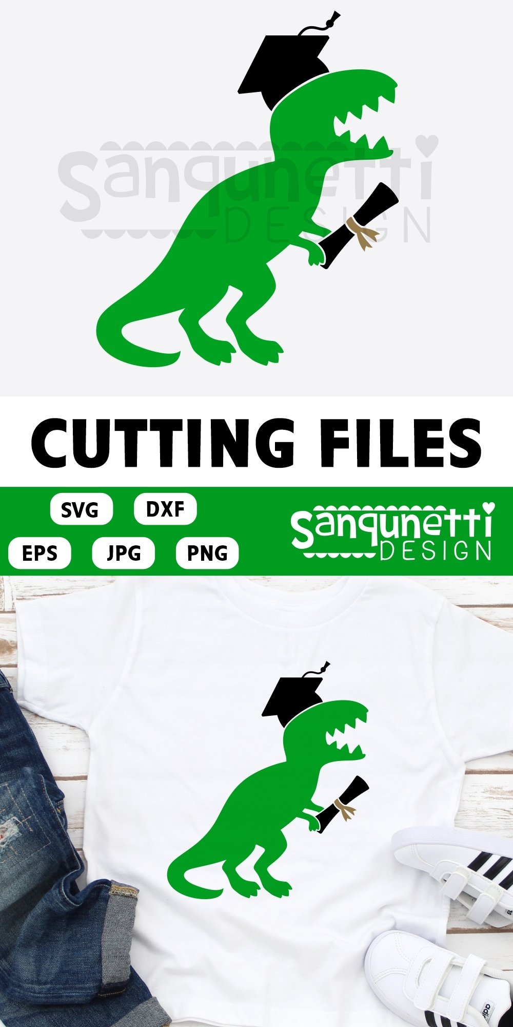 Dinosaur Graduate SVG, T-Rex graduation