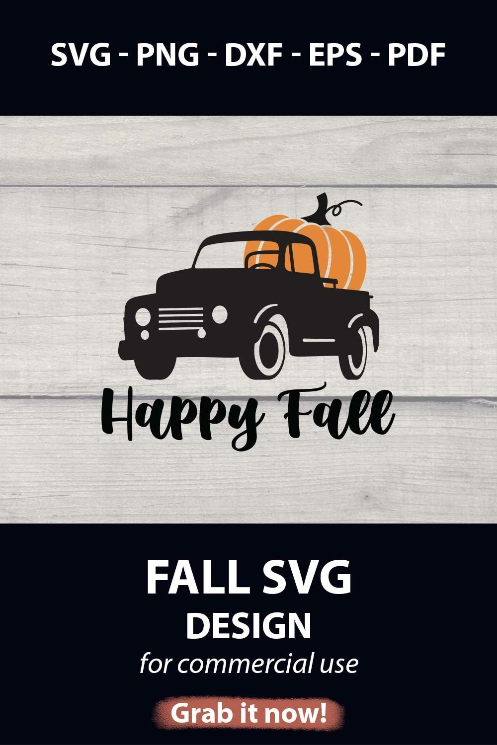 Happy Fall Vintage Farm Truck SVG Cut File