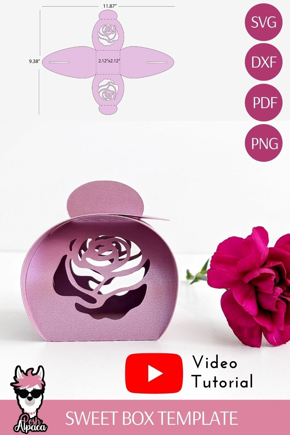 Rose Sweet box template