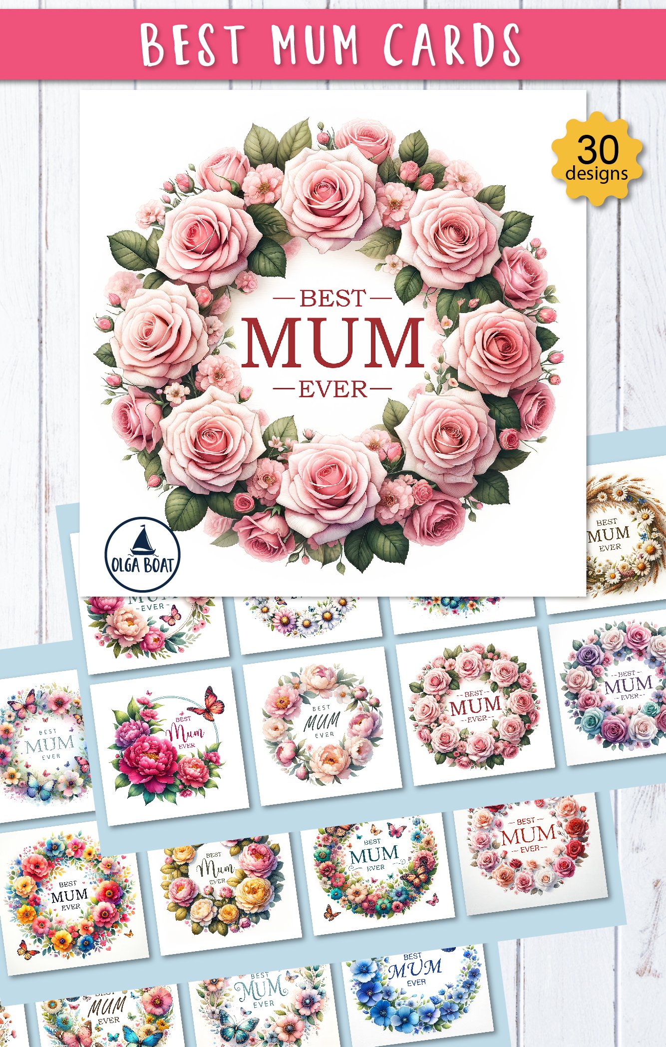 Best mum card png | Mothers day bundle
