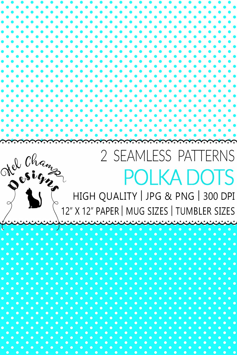 Polka dots turquoise and white scrapbooking papers design