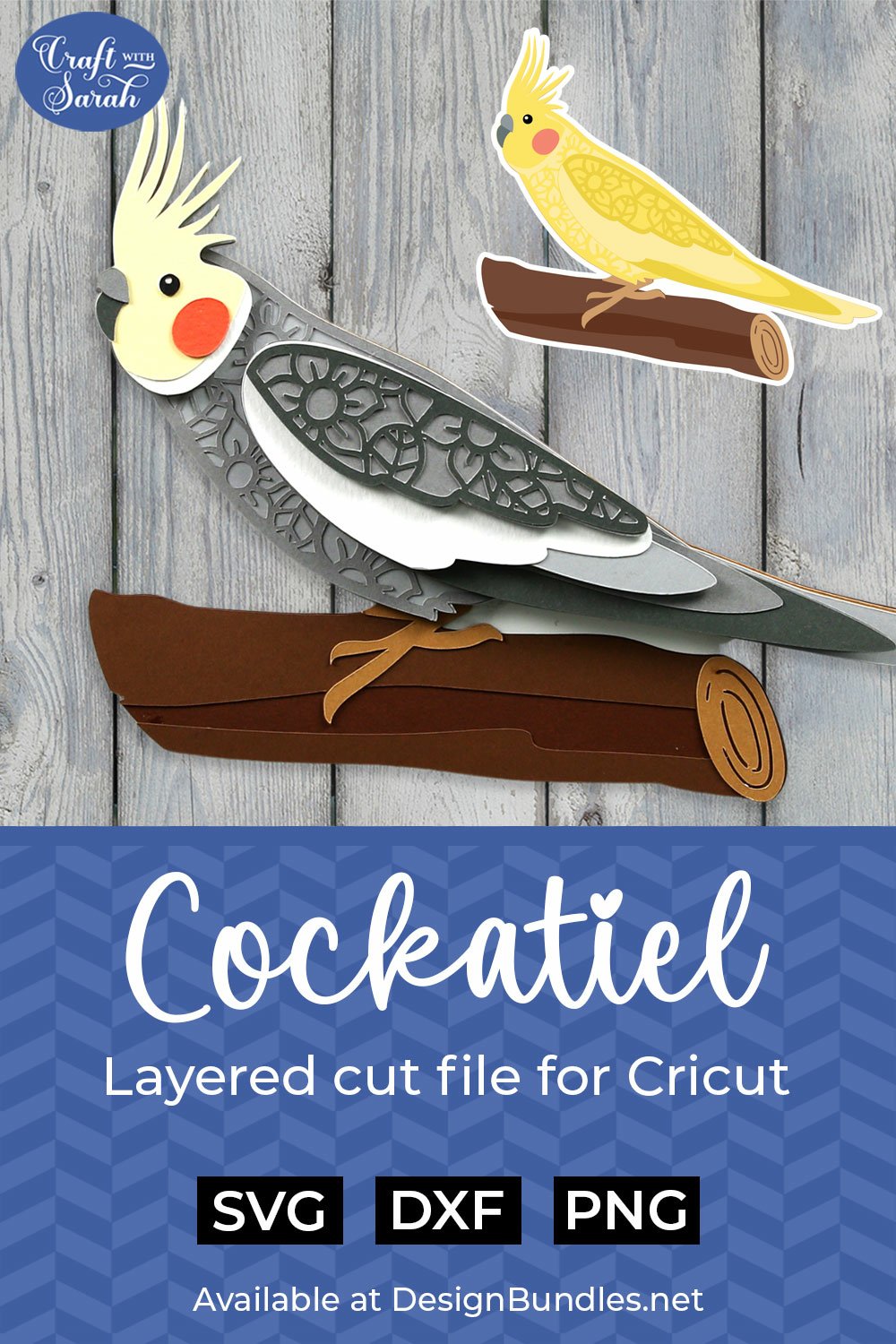 Cockatiel SVG | 3D Layered Cockatiel Parrot Bird SVG
