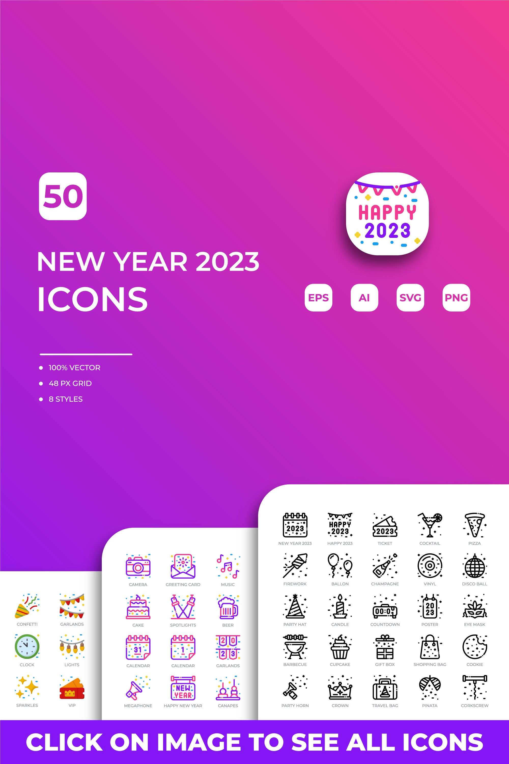 New Year 2023 Icons Pack