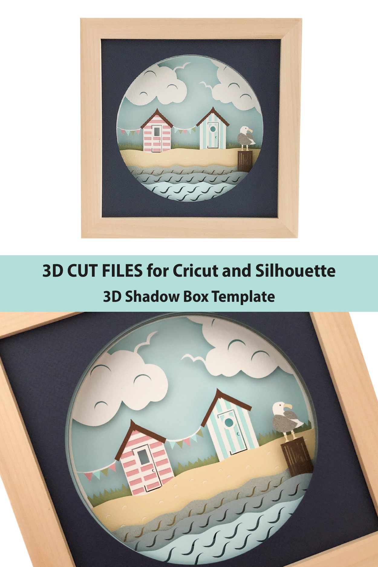 Beach Hut 3D Shadow Box SVG Layered Paper Cut Template (1312201 ...