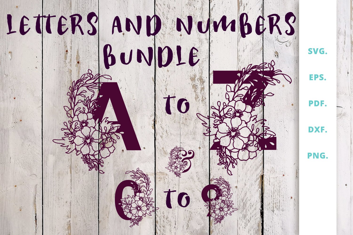 Cut File Floral Alphabet Bundle Svg, Monogram Svg
