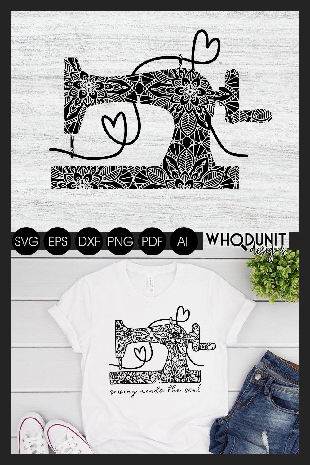 Sewing Machine SVG | Zentangle Cut File