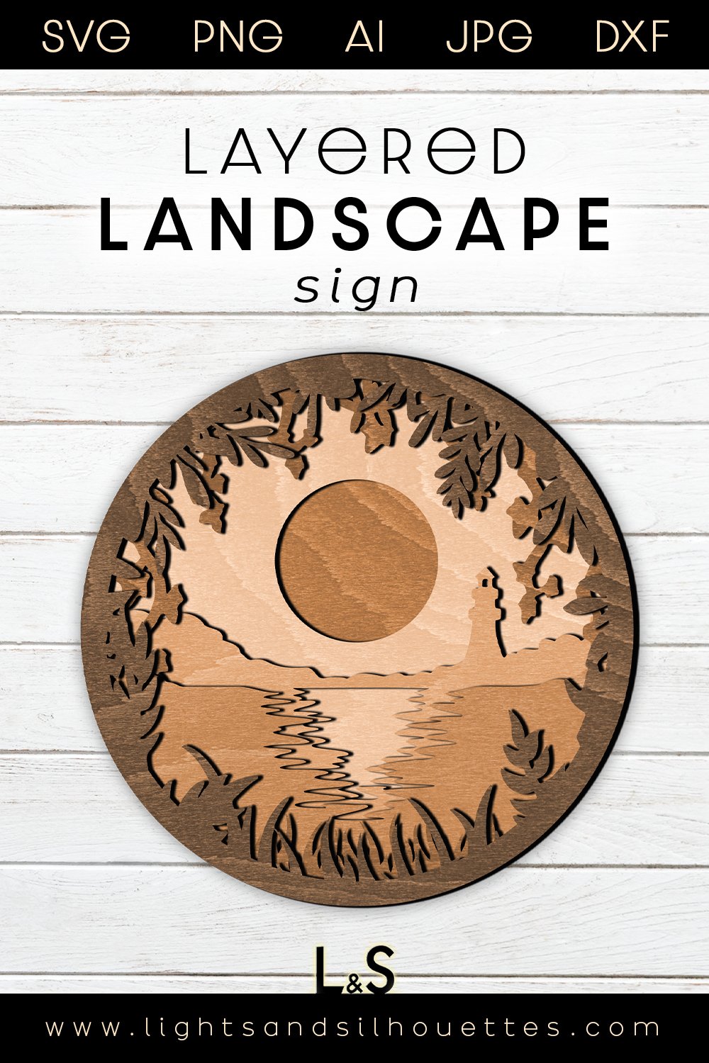 3D Layered Beach Round Sign Svg | Laser Cut Wall Art