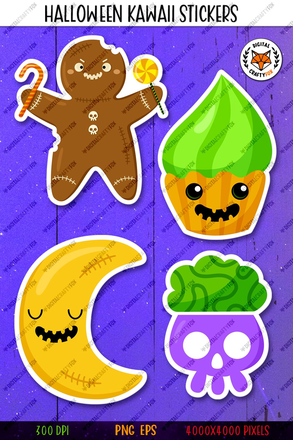 Halloween Kawaii Stickers PNG, Cute Halloween Stickers