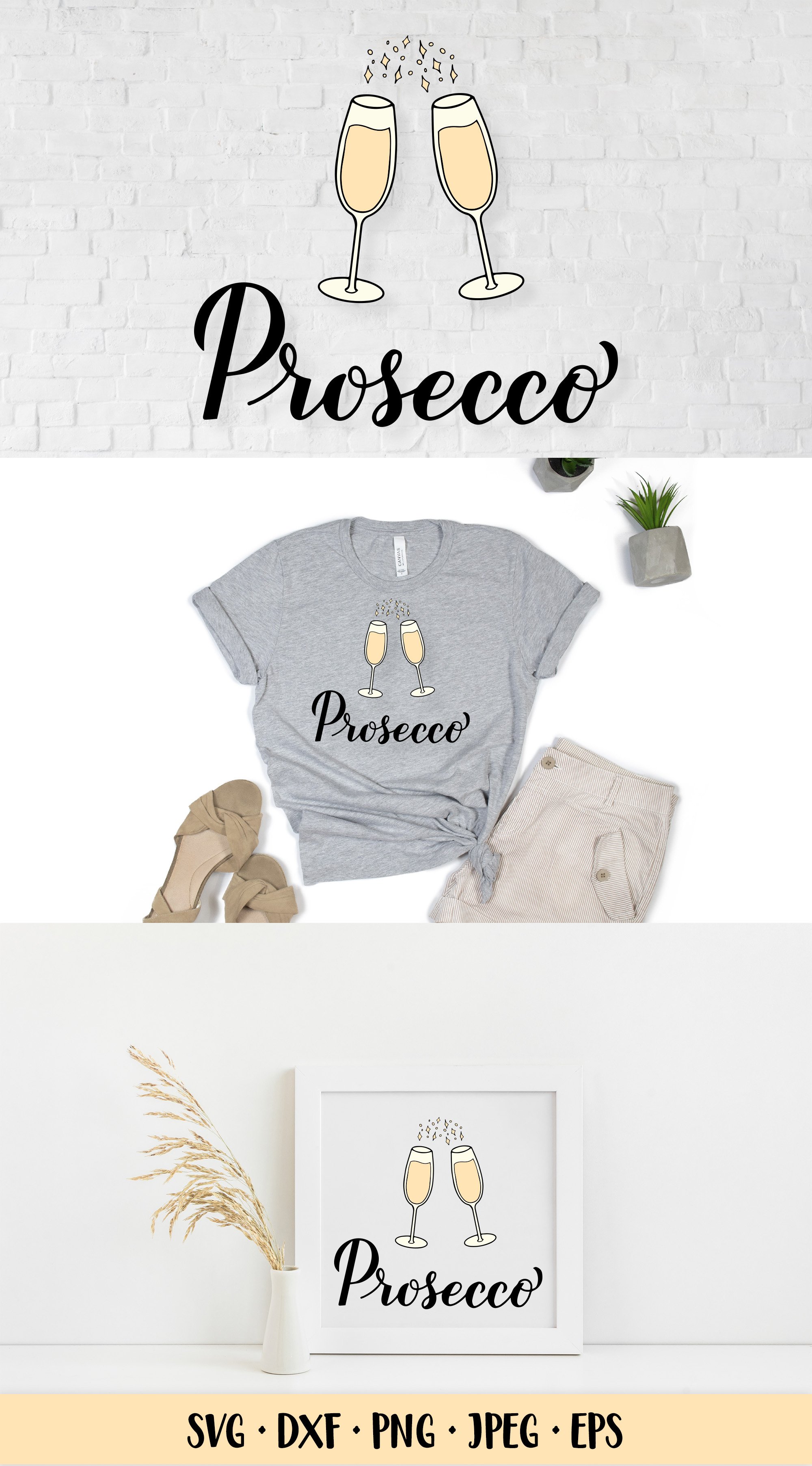 Prosecco SVG Alcohol SVG. Champagne glasses