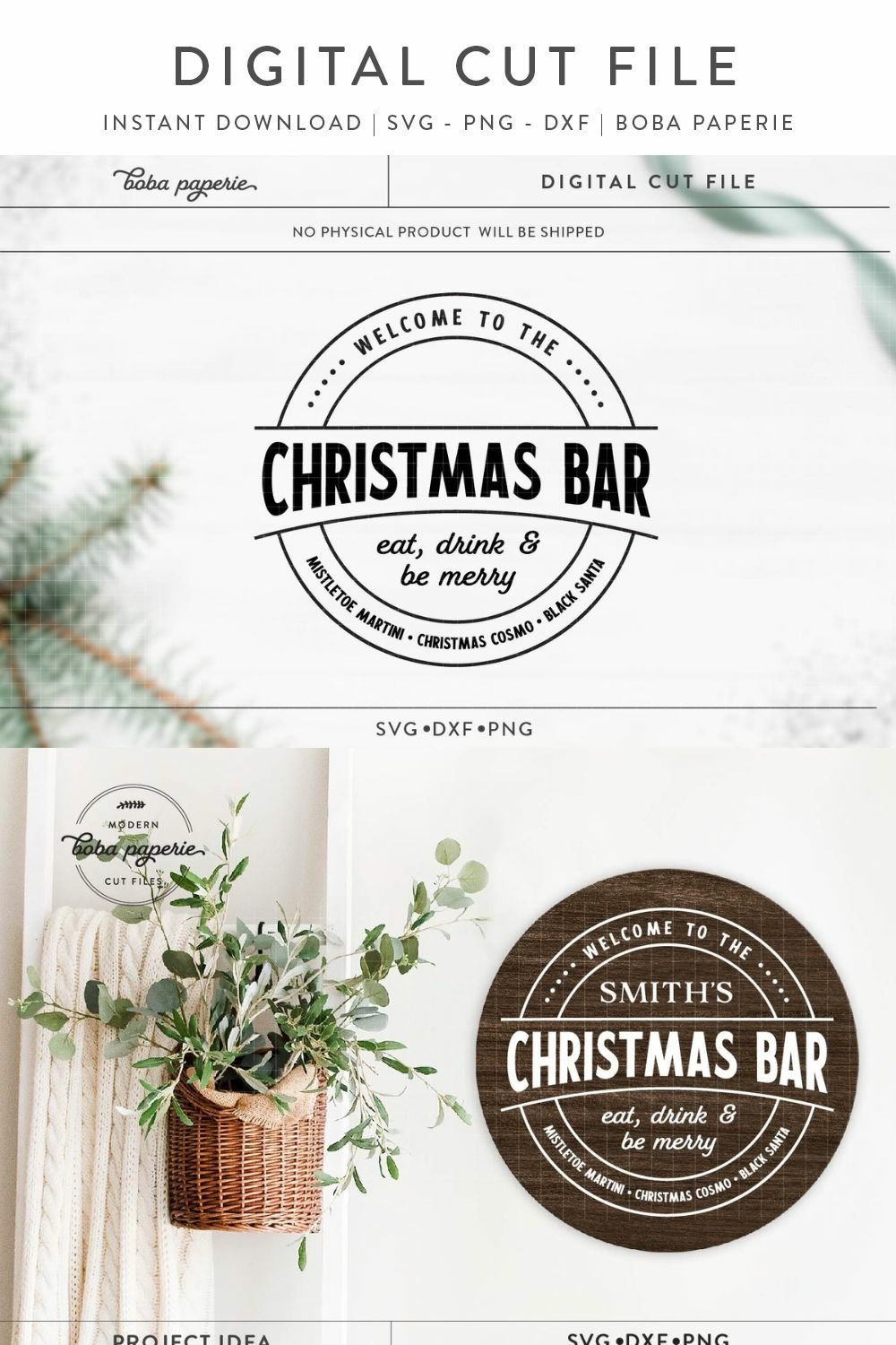 Welcome to our Christmas Bar Sign | Farmhouse Home Decor svg