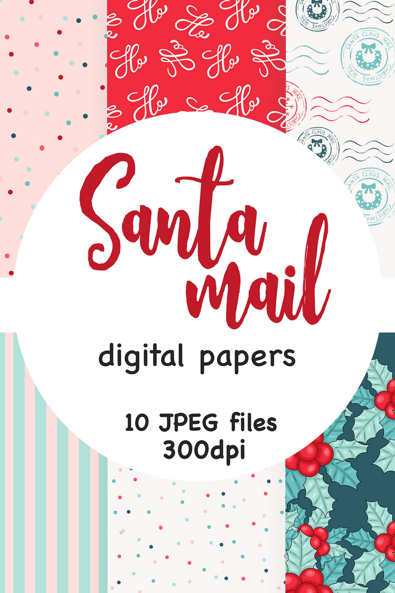 Santa Claus Pattern | Merry Christmas Digital Paper