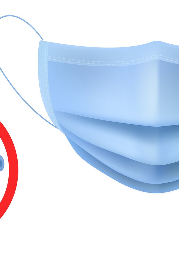 Realistic medical antiviral mask. Coronavirus infection covi