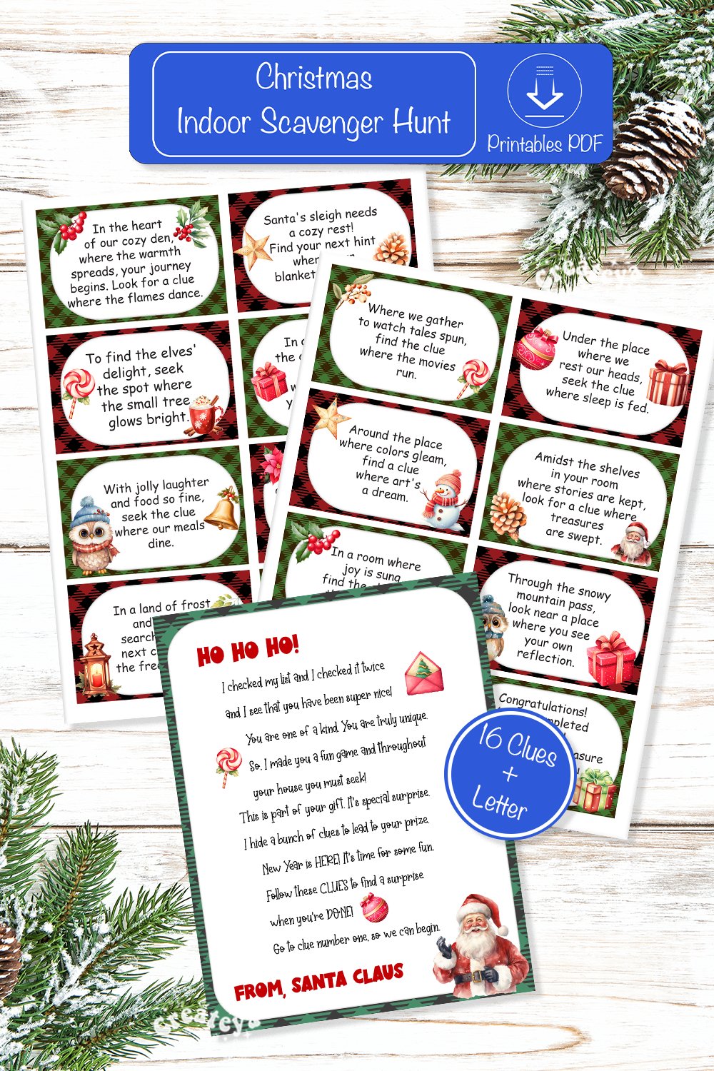Christmas Scavenger hunt Printable cards for kids (4769930)