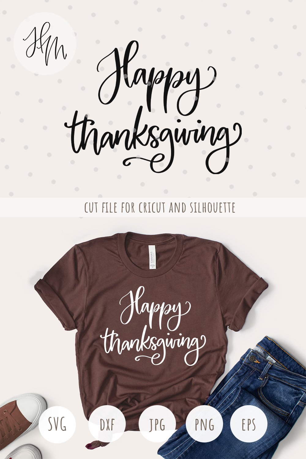 Happy thanksgiving cut file SVG DXF EPS PNG JPG