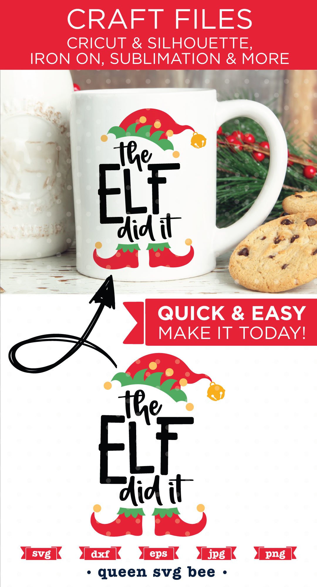 The Elf did it - A Funny Christmas SVG file