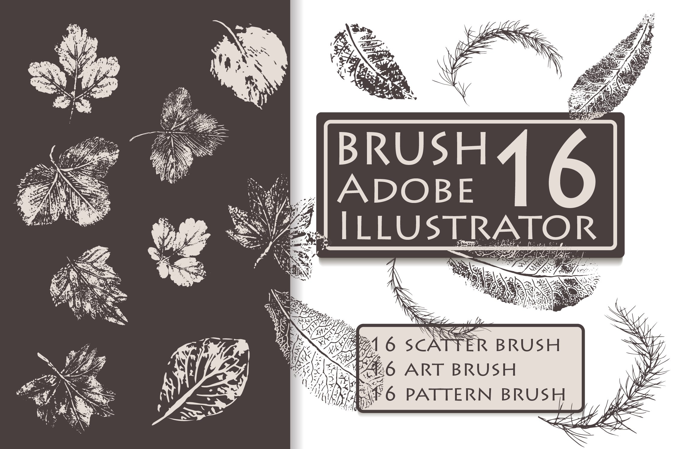 Leaf Stamp Brushes for Adobe Illustrator