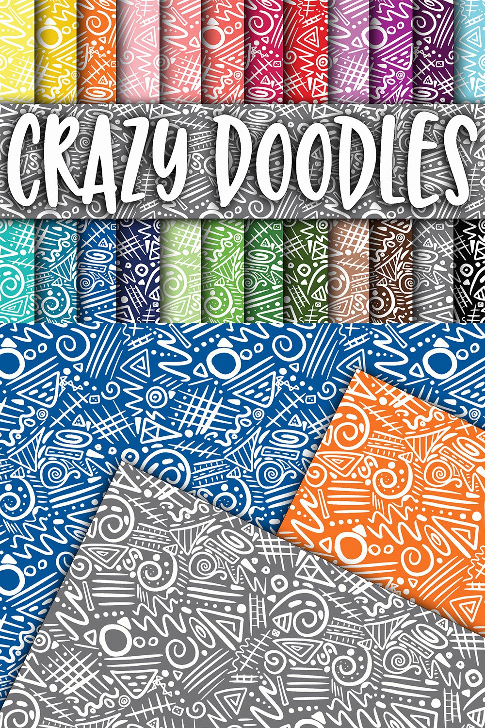 Crazy Doodles Digital Paper