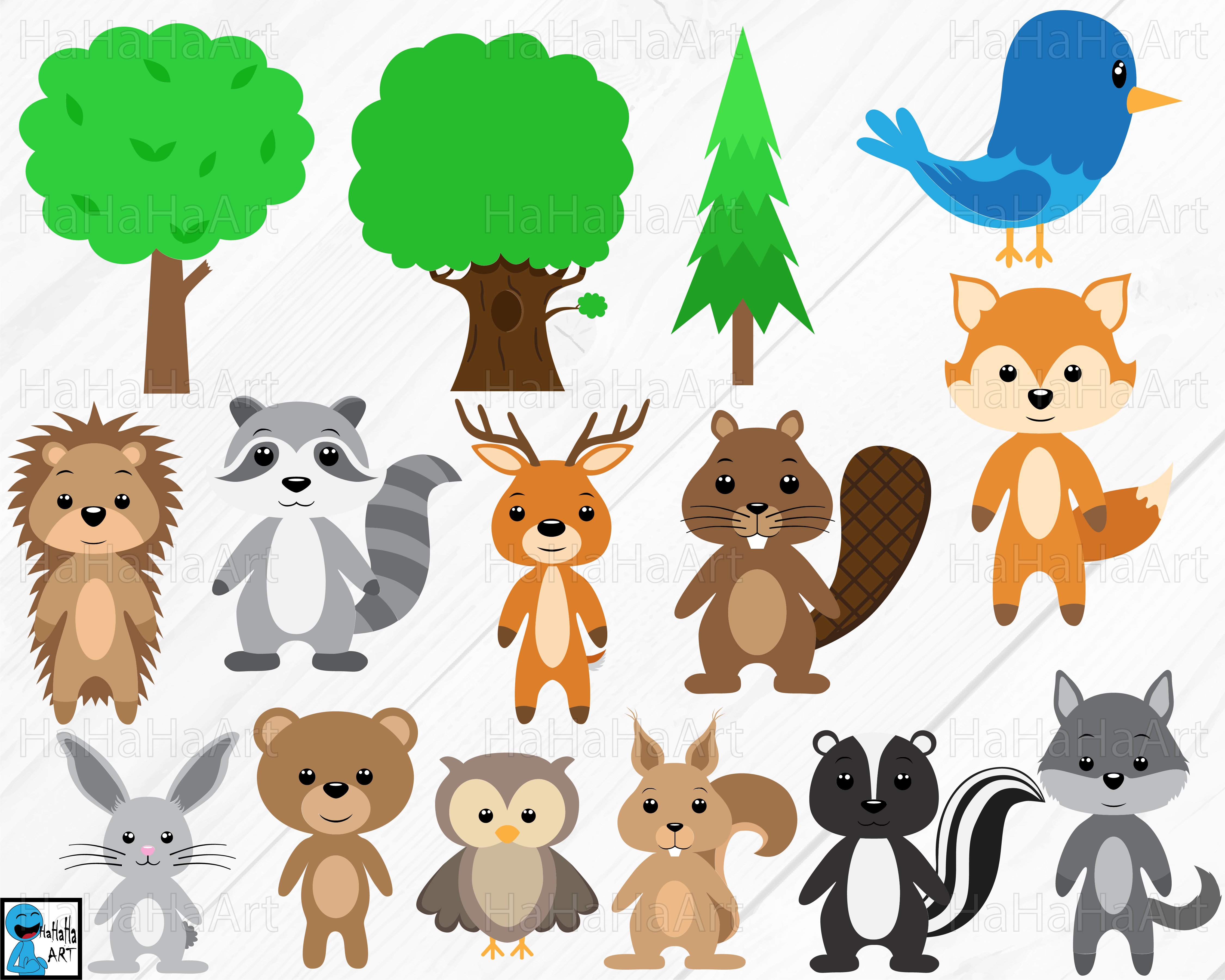 Forest Animals Designs - Clip art / Cutting Files (1060112)