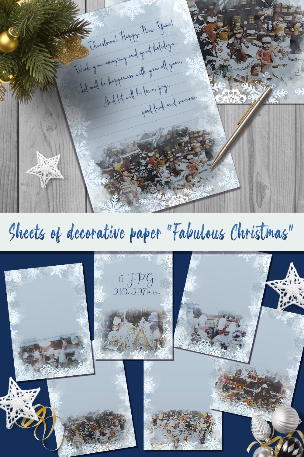 Sheets of decorative paper "Fabulous Christmas"