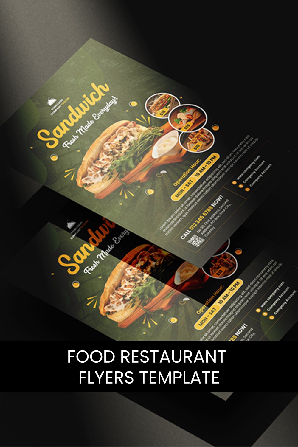 Food Restaurant Flyers Template - Print Size