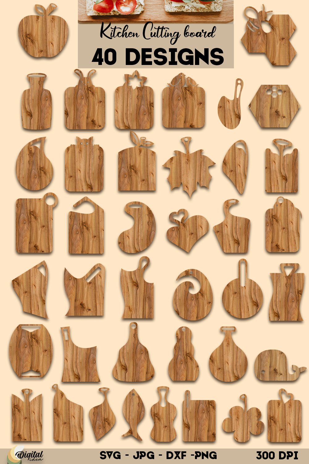 Kitchen cutting boards SVG bundle. 3D Kitchen lasercut